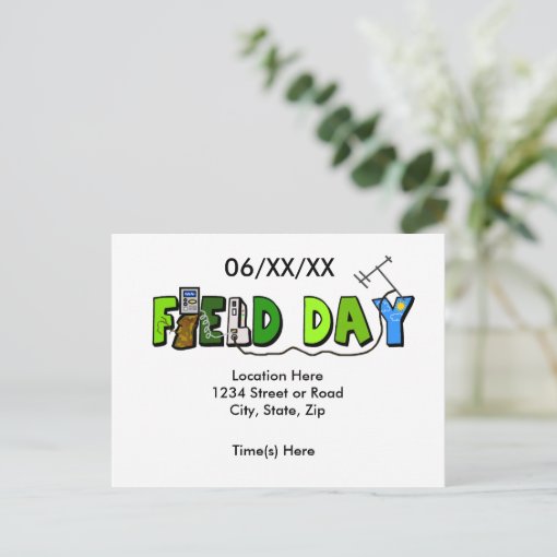Field Day Graphic Promotional Postcard Customize! | Zazzle