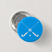 Field Hockey Silhouette Button Blue | Zazzle
