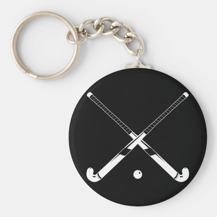 Field Hockey Silhouette Keychain Black | Zazzle