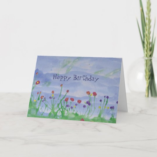 FIELD OF FLOWERS-Birthday Card | Zazzle.com