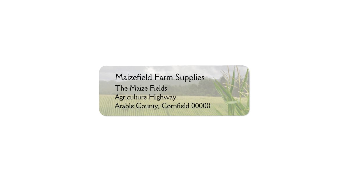 Field of maize landscape label | Zazzle