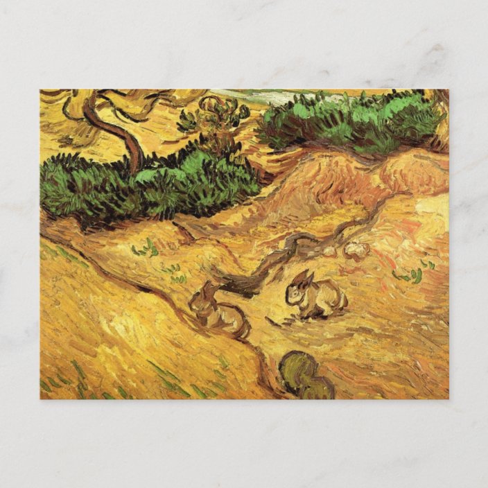 Field with Two Rabbits by Vincent van Gogh Postcard | Zazzle.com