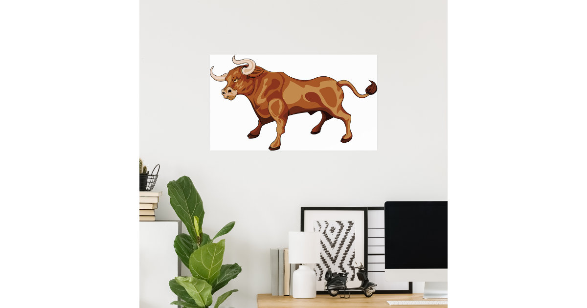 Fierce Bull Poster | Zazzle