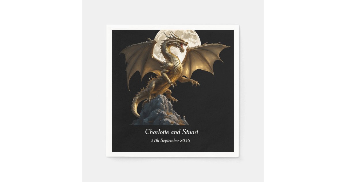 Fierce Dragon Rearing Napkins | Zazzle
