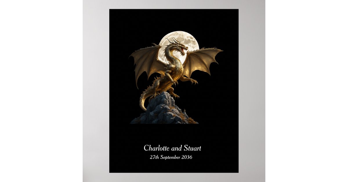 Fierce Dragon Rearing Poster | Zazzle