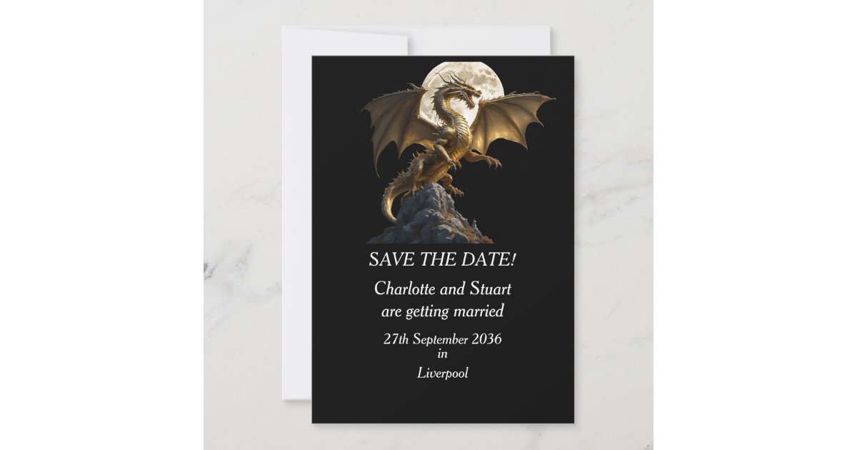 Fierce Dragon Rearing Save The Date | Zazzle