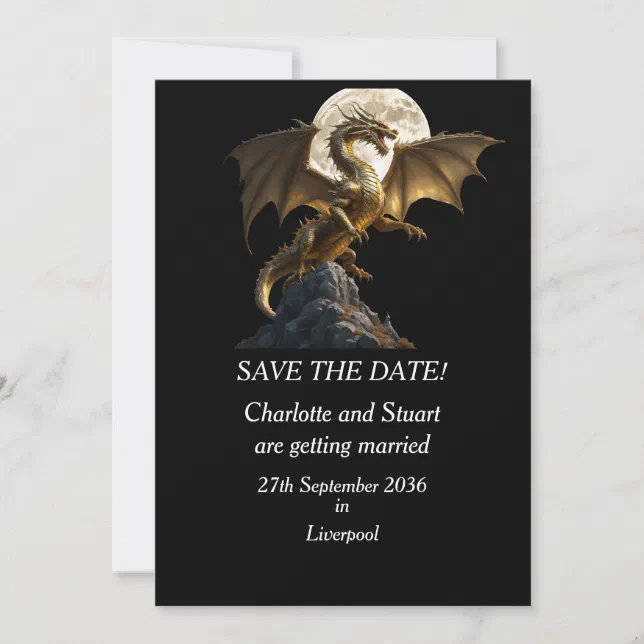 Fierce Dragon Rearing Save The Date | Zazzle