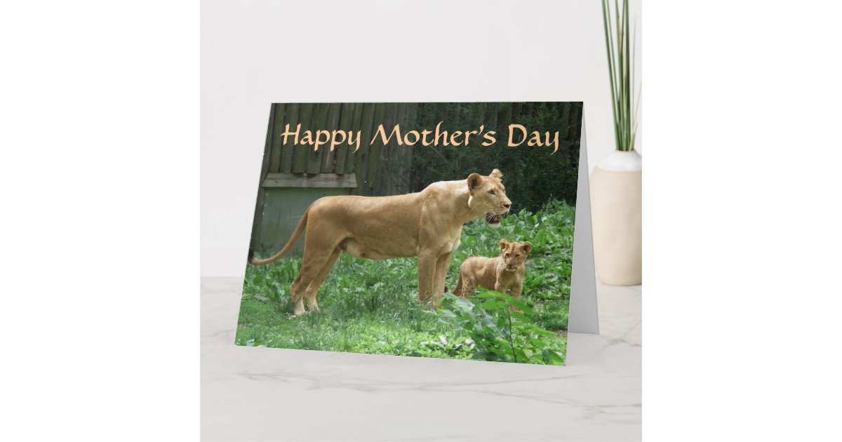 Fierce Momma Lion Mother's Day BIG Card | Zazzle