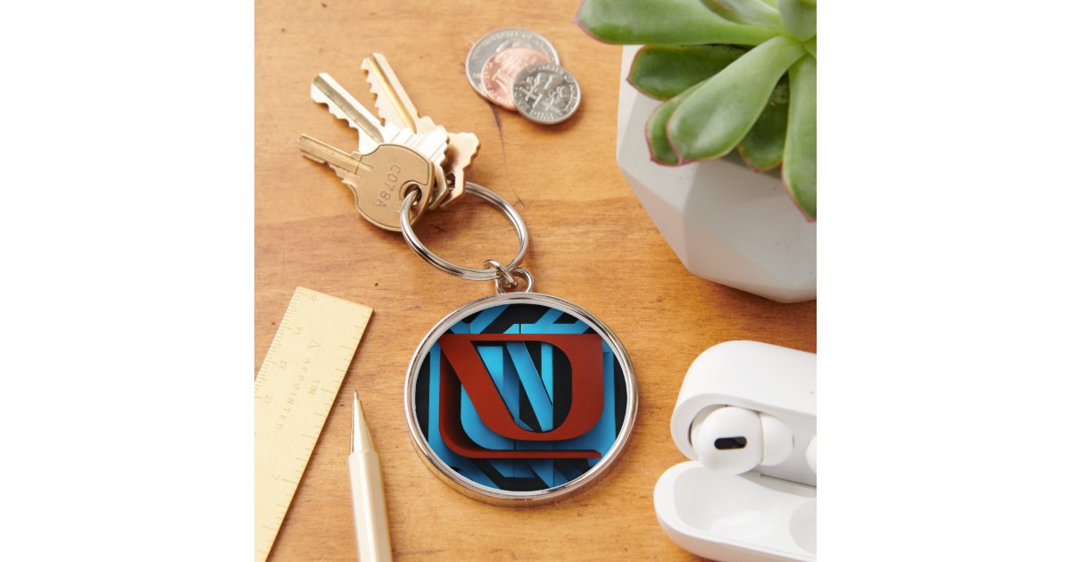Fierce Netflix Logo on Black and Blue Background- Keychain | Zazzle