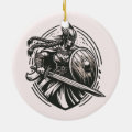 Fierce Valkyrie Warrior – Norse Mythology Line Art Ceramic Ornament ...