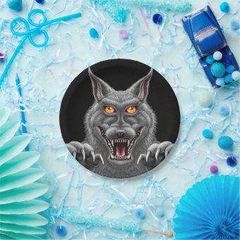 Fierce Werewolf Paper Party Plates | Zazzle
