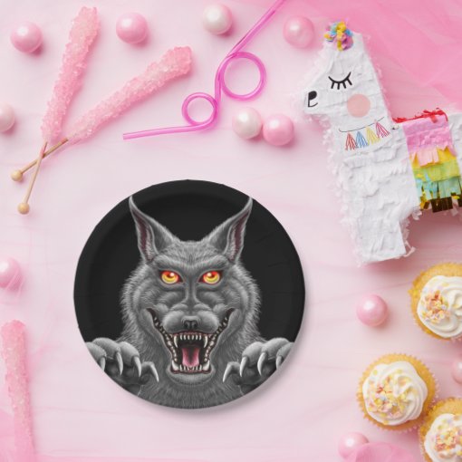 Fierce Werewolf Paper Party Plates | Zazzle
