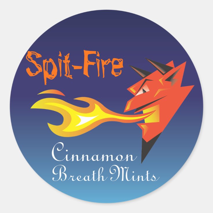 Fiery Devil's Head_Cinnamon Breath Mints Classic Round Sticker | Zazzle
