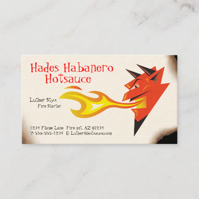 Fiery Devil's Head_Hot Sauce_Spicy Foods Business Card | Zazzle