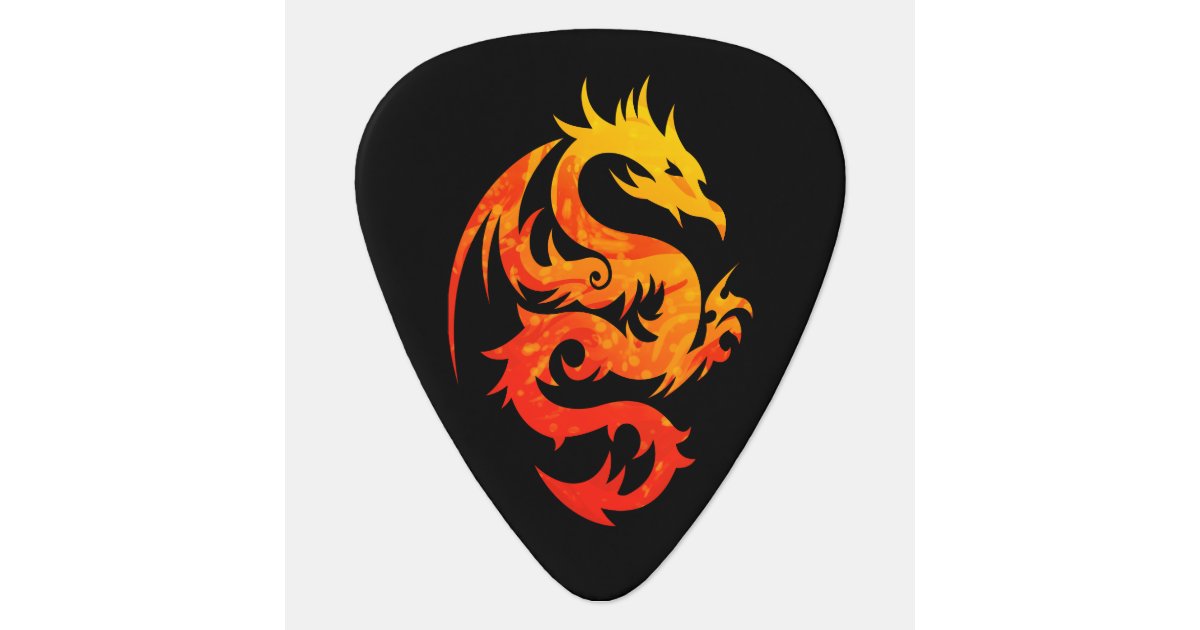 FIERY DRAGON GUITAR PICK | Zazzle