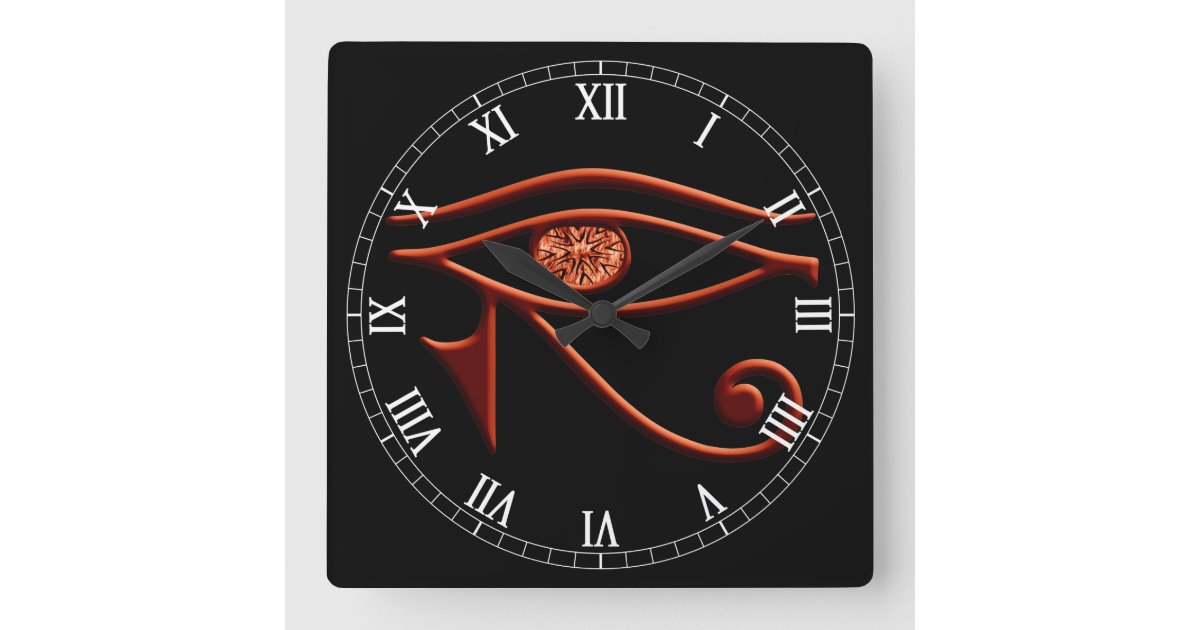 Fiery Eye Of Horus Roman Numeral Clock | Zazzle
