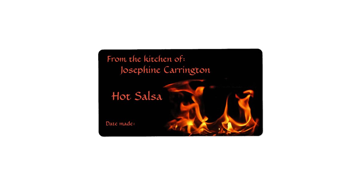 Fiery Hot Salsa Canning Labels | Zazzle