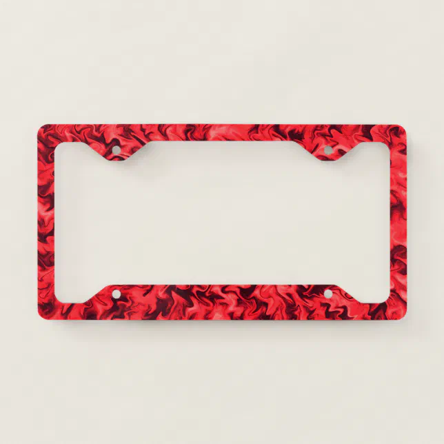 Fiery Red License Plate Frame | Zazzle