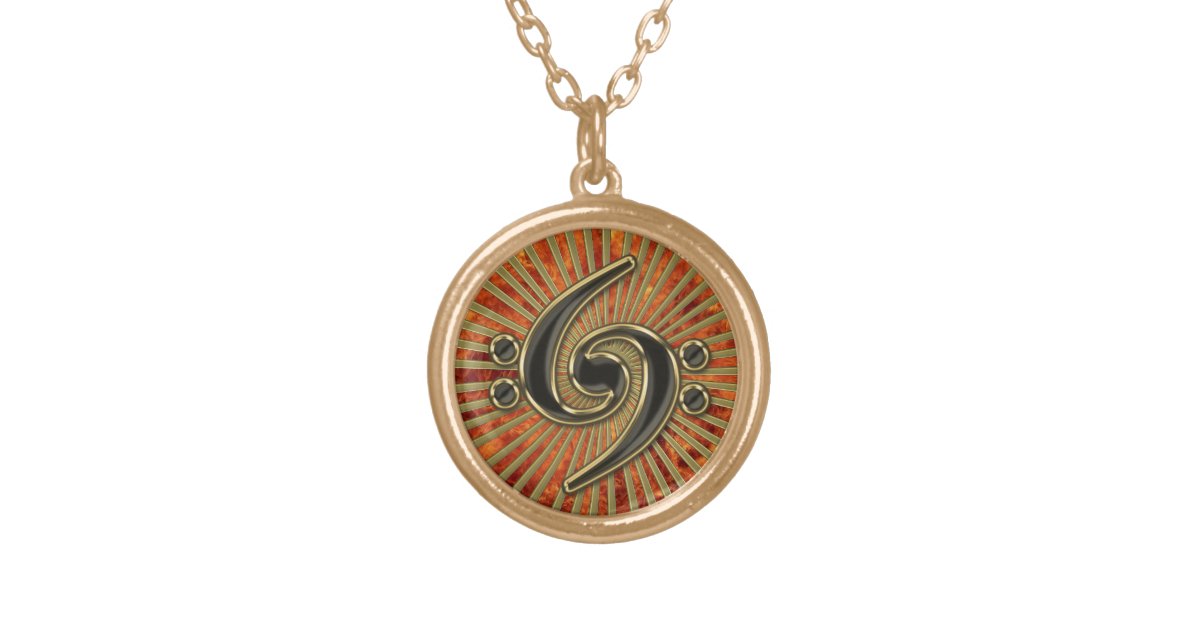 Fiery Spiral Bass Clef Pendant | Zazzle