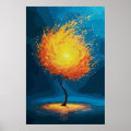 Fiery Tree of Life | Abstract Nature Wall Art | Zazzle