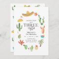 Fiesta 3rd Birthday Three-esta Invitation | Zazzle
