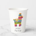 Fiesta and Fun Piñata Mexican Llama First Birthday Paper Cups | Zazzle