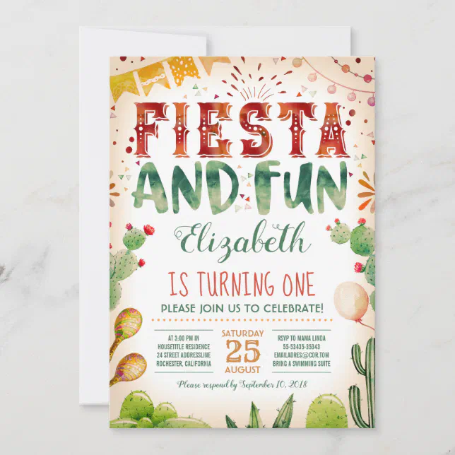 Fiesta and Fun | Summer Birthday Party Invitation | Zazzle