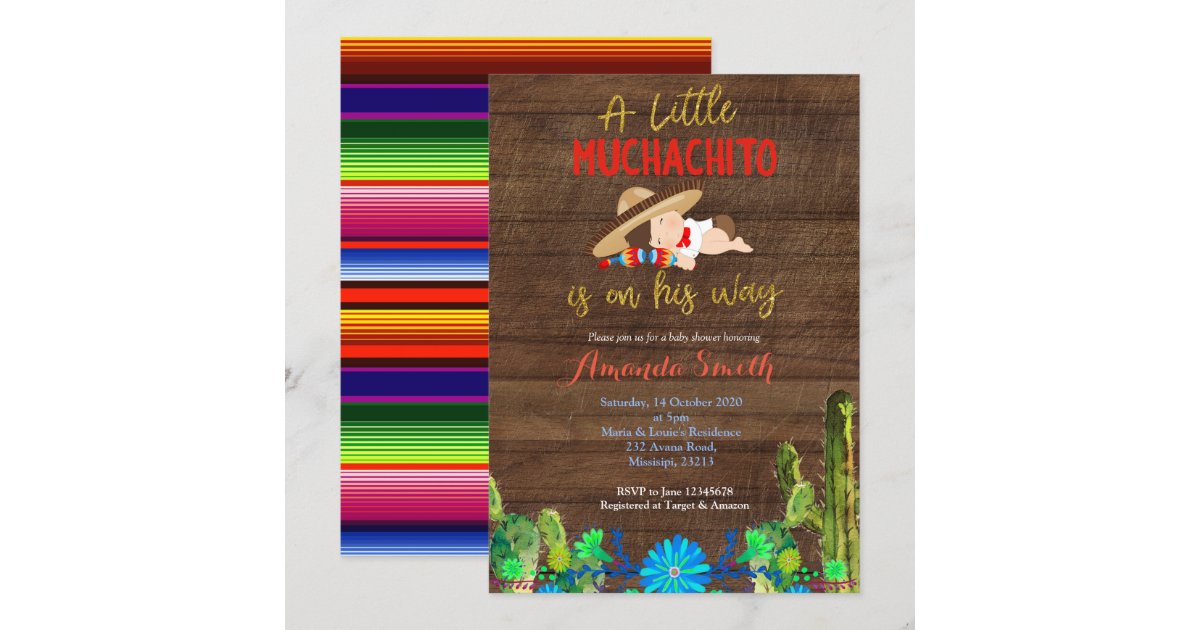 Fiesta Baby Muchacho Baby Shower Invitation | Zazzle
