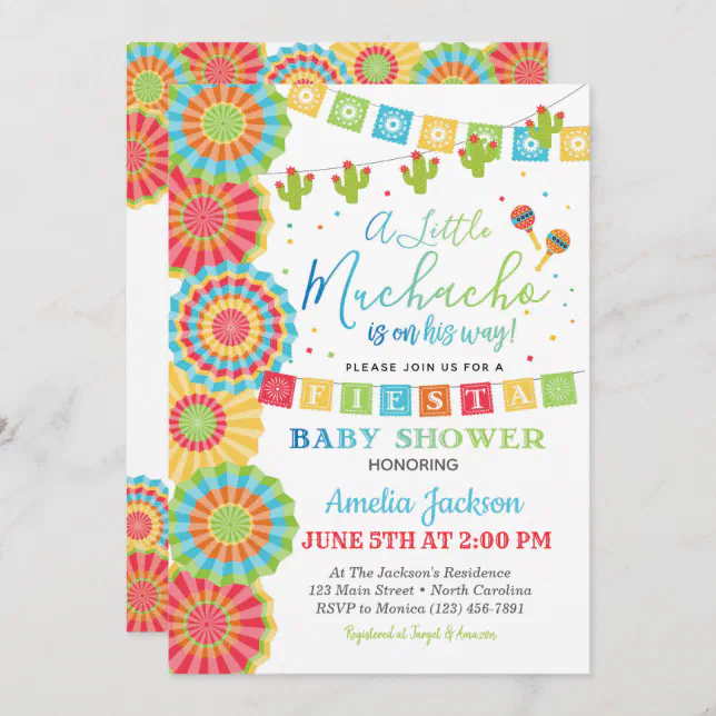 Fiesta Baby Shower Invitation Boy Fiesta Shower | Zazzle