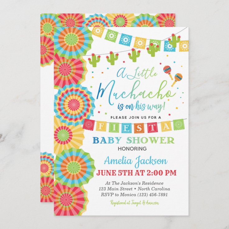 Fiesta Baby Shower Invitation Boy Fiesta Shower | Zazzle