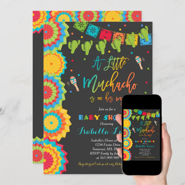 Fiesta Baby Shower Invitation Boy Fiesta Shower | Zazzle