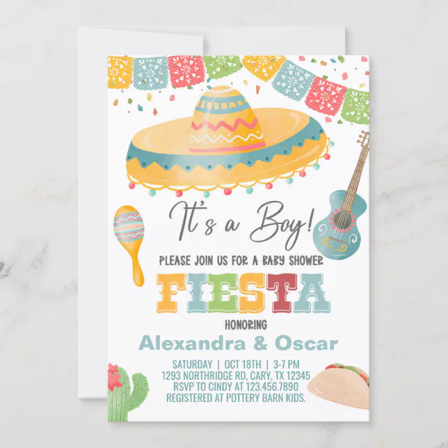 Fiesta baby shower invitation, it's a boy invite. invitation | Zazzle