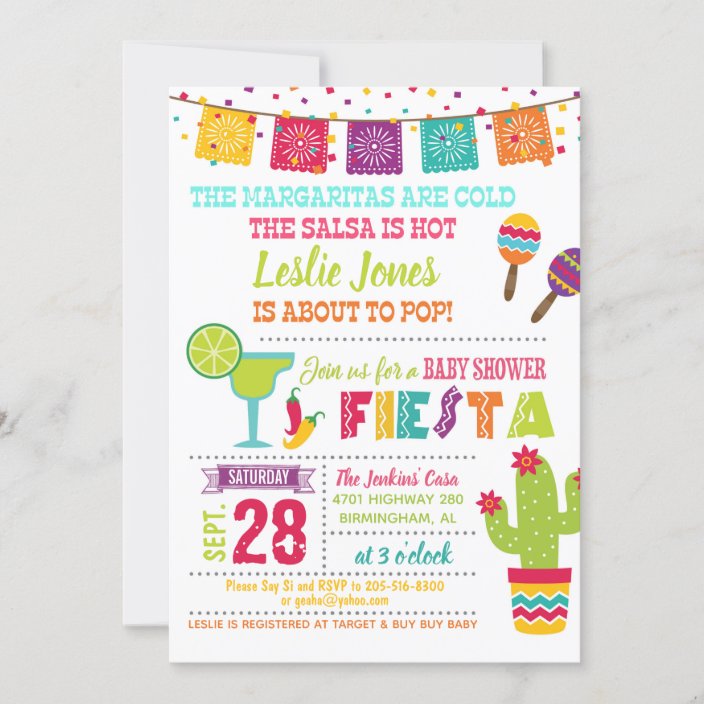 Fiesta Baby Shower Invitation - White | Zazzle.com