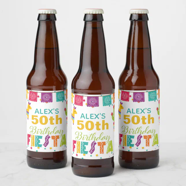 Fiesta Beer Label White - Customize Name/Year | Zazzle