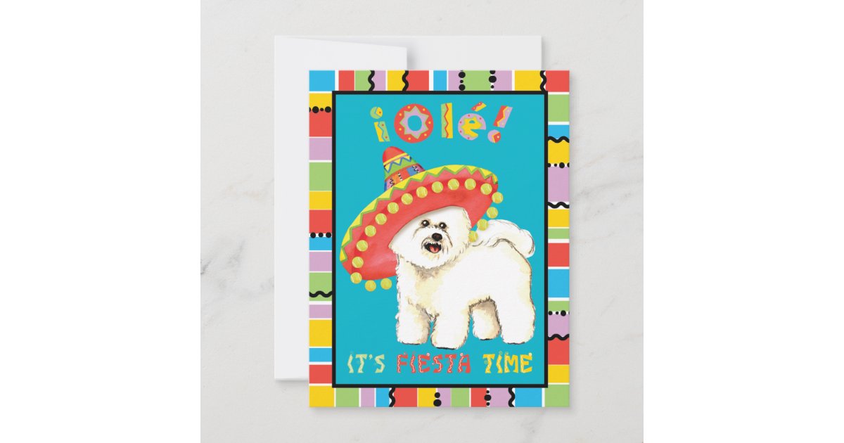 Fiesta Bichon Invitation | Zazzle