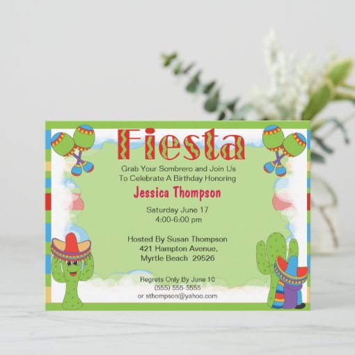 Fiesta Birthday Invitation | Zazzle