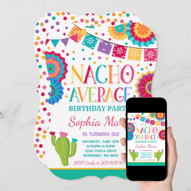 Fiesta Birthday Invitation Nacho Average Party | Zazzle