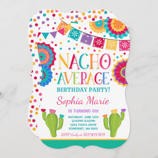 Fiesta Birthday Invitation Nacho Average Party | Zazzle