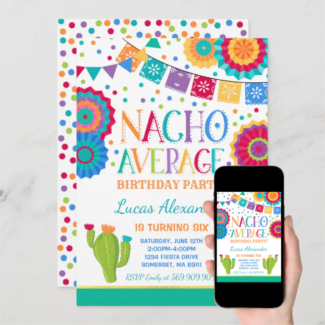Fiesta Birthday Invitation Nacho Average Party | Zazzle