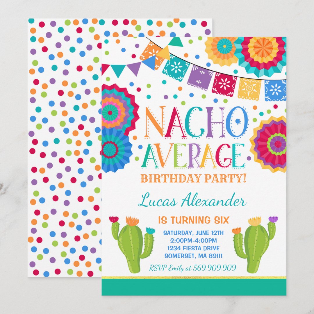 Fiesta Birthday Invitation Nacho Average Party | Zazzle