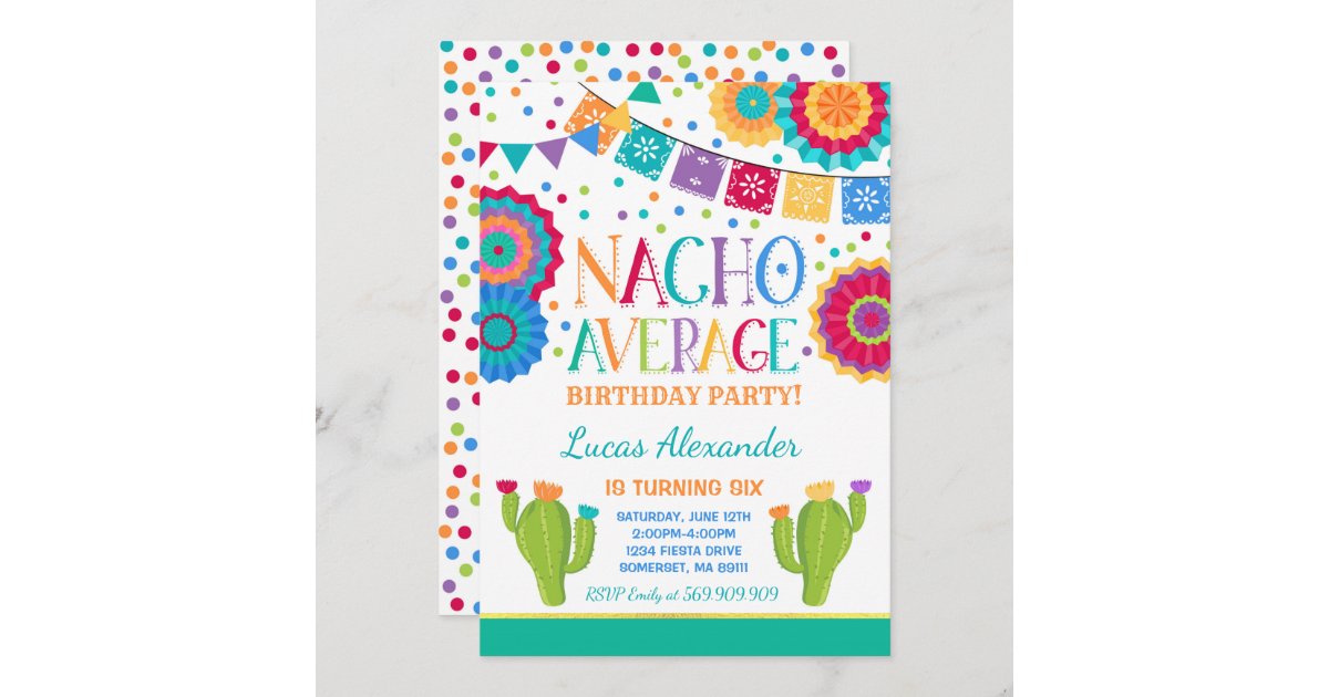 Fiesta Birthday Invitation Nacho Average Party | Zazzle
