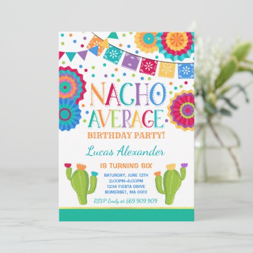 Fiesta Birthday Invitation Nacho Average Party | Zazzle