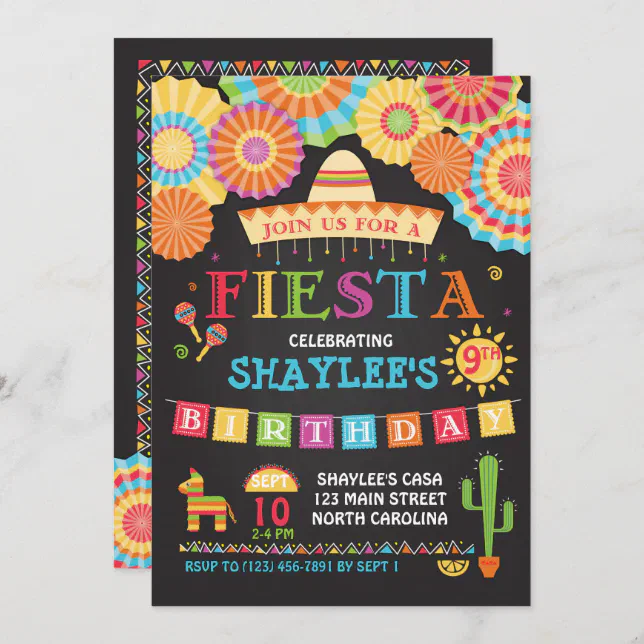 Fiesta Birthday Invitation With Photo | Zazzle