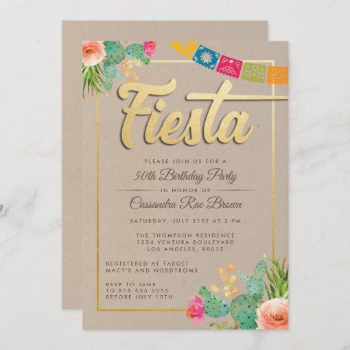 Fiesta Birthday Party Invitation | Zazzle