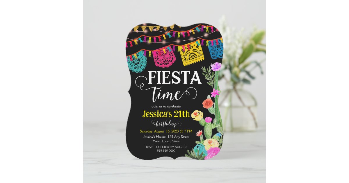 Fiesta Birthday Party Mexican theme Invitation | Zazzle