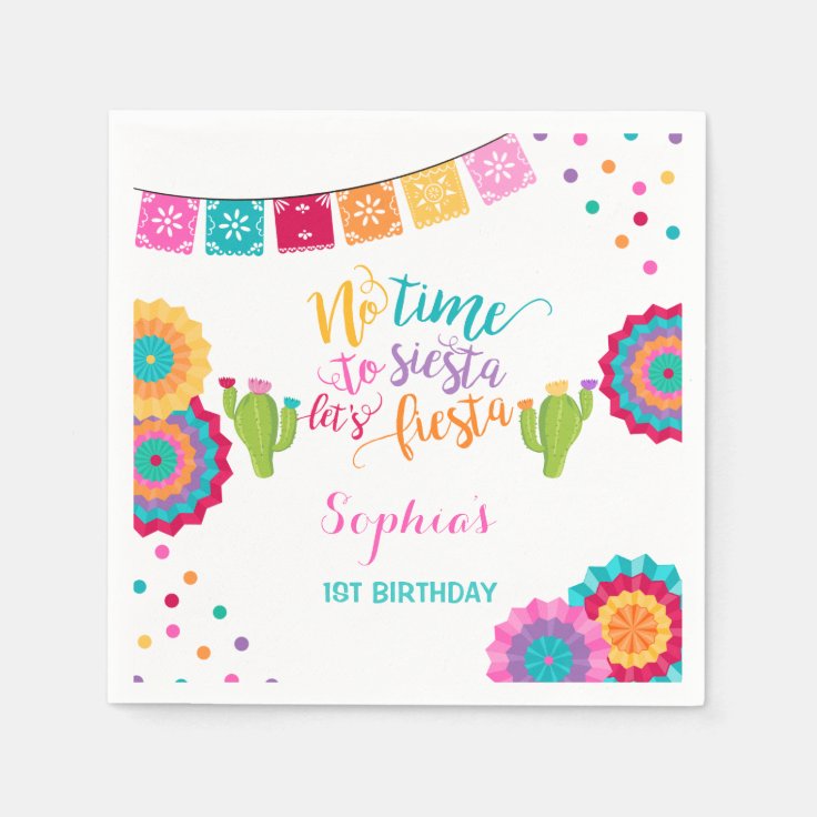 Fiesta Birthday Party Napkin Mexican Fiesta Party | Zazzle