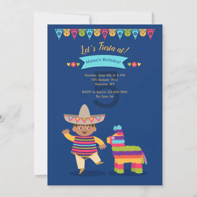 Fiesta Boy Birthday Party Invitation | Zazzle