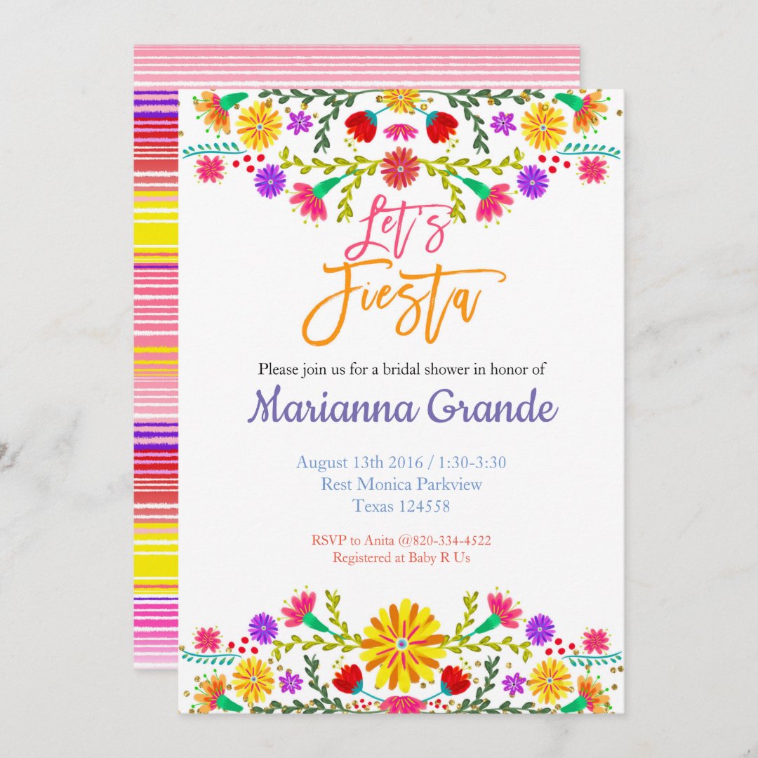 Fiesta Bridal Shower Invitation | Zazzle