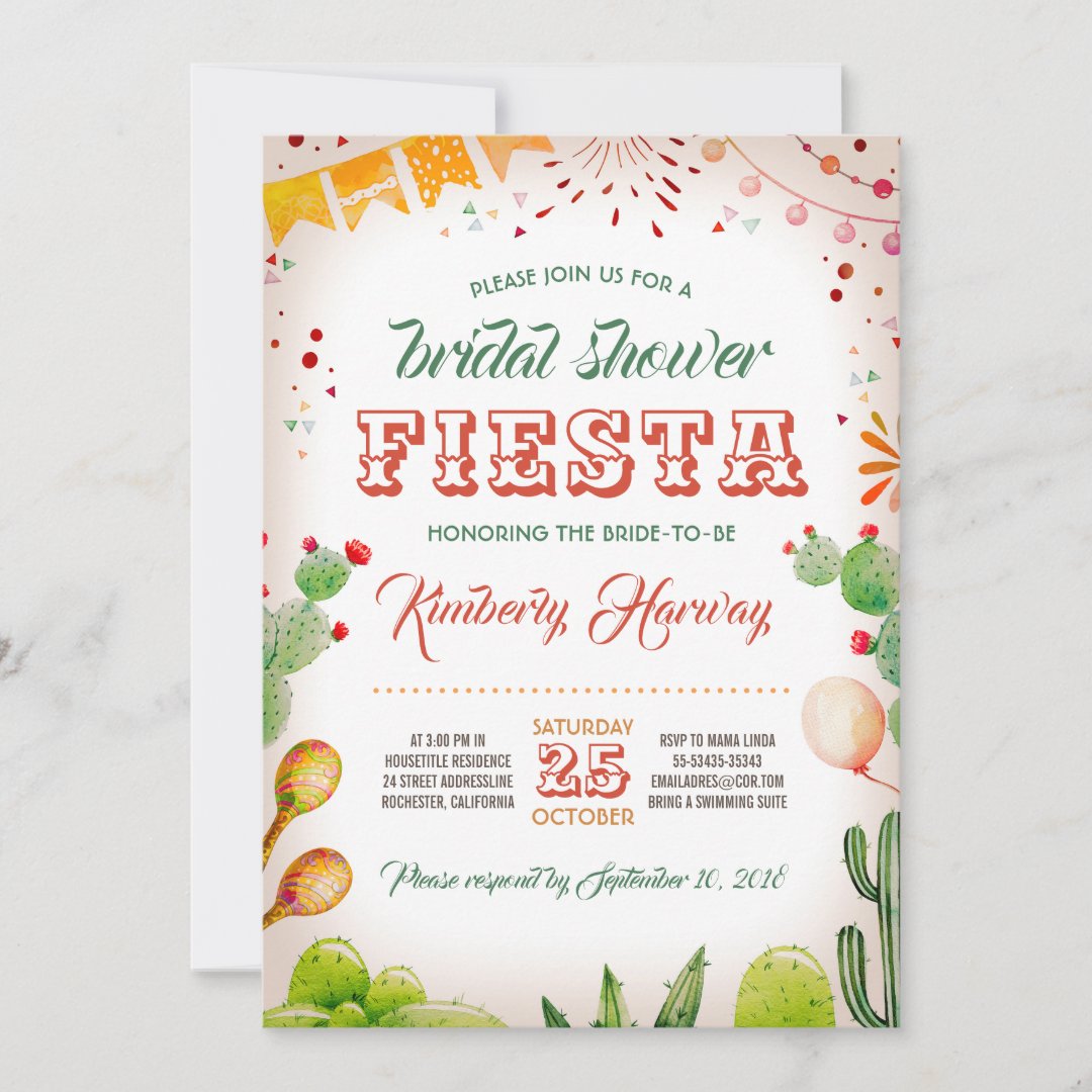 Fiesta Bridal Shower Invitation | Zazzle
