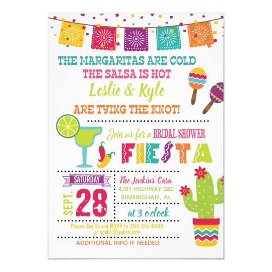 Fiesta Bridal Shower Invitation - White | Zazzle.com